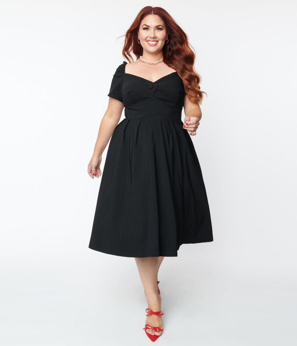 UNIQUE VINTAGE- BLACK SWEETHEART DRESS – HepKat Clothing