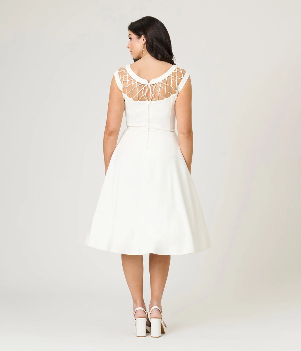 UNIQUE VINTAGE - IVORY DIAMOND CABLE DRESS – HepKat Clothing